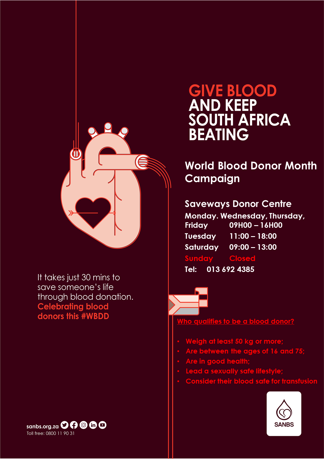 SANBS thank you for giving someone the gift of another tomorrow ...