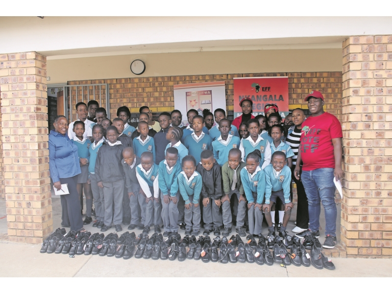 EFF presents school shoes at Mogalitwa Primary School | Witbank News
