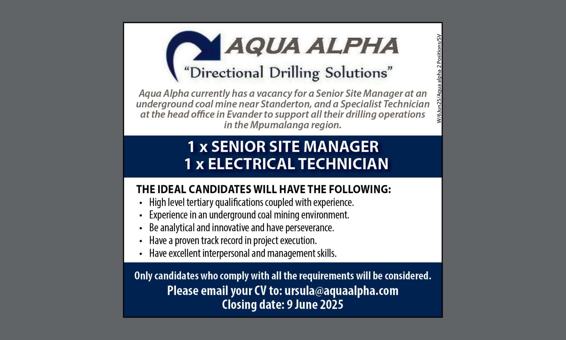 ADVERTISEMENT | Aqua Alpha | Witbank News