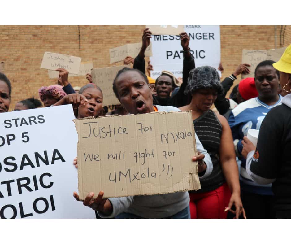 Community gathers outside Witbank Magistrate’s Court, demanding justice ...