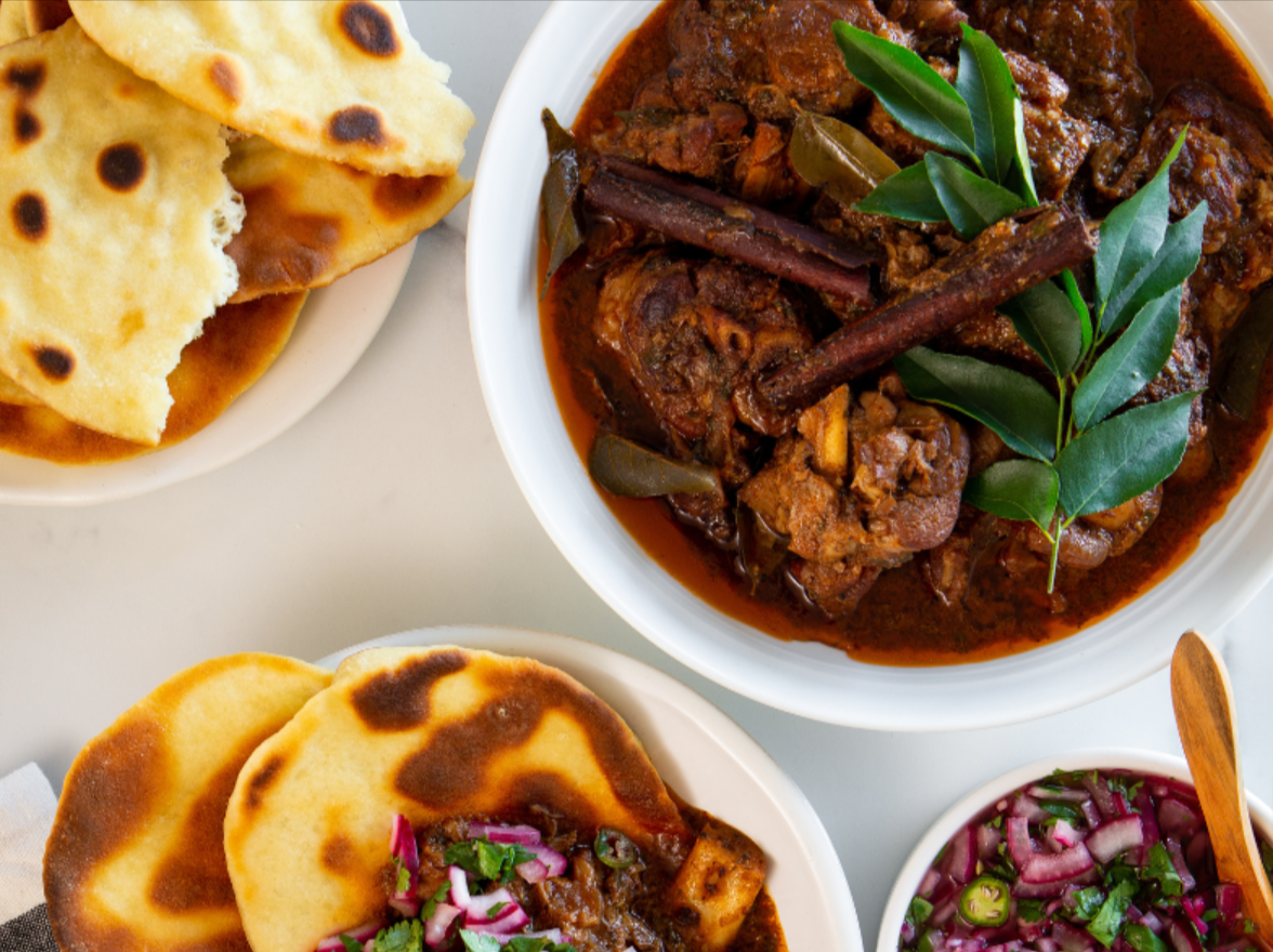 Flavourful coconut lamb curry and cheat's naan | Rising Sun Newspapers