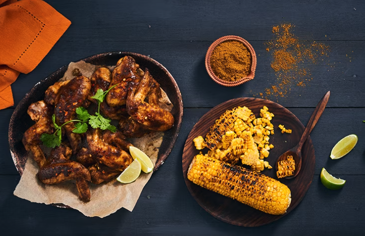 BBQ chicken wings with grilled corn | Rising Sun Newspapers