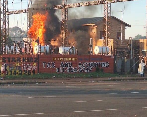 WATCH: Fiery blaze erupts at Lenasia substation | Rising Sun Newspapers