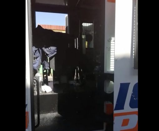WATCH: JMPD van left unattended next to looters … with its shotguns ...