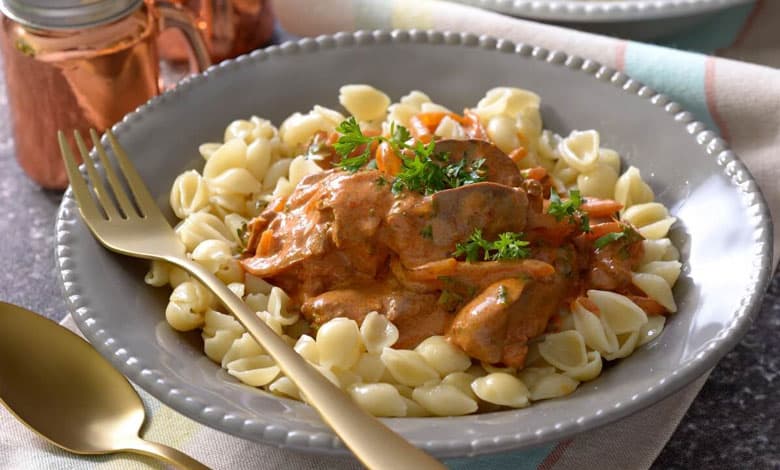 Creamy chicken livers on shell noodles | Network News