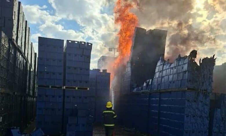 Watch: Fire at South African Breweries Johannesburg depot contained ...