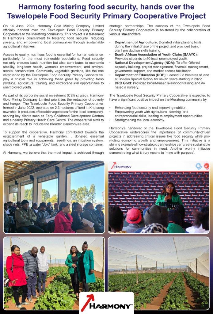 NEWS FROM HARMONY | Carletonville Herald