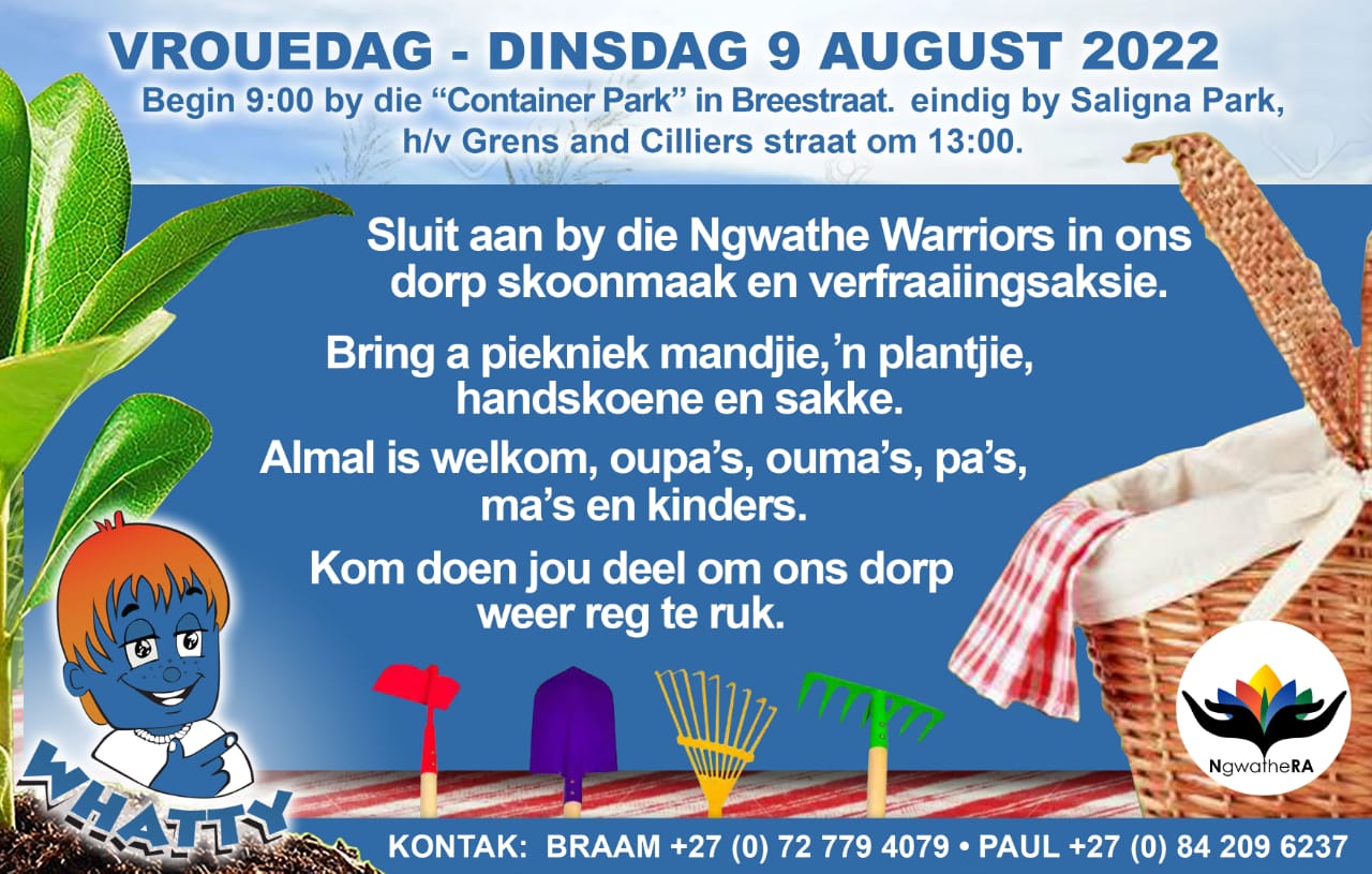 Kom help om ons dorp weer skoon en reg te maak | Parys Gazette