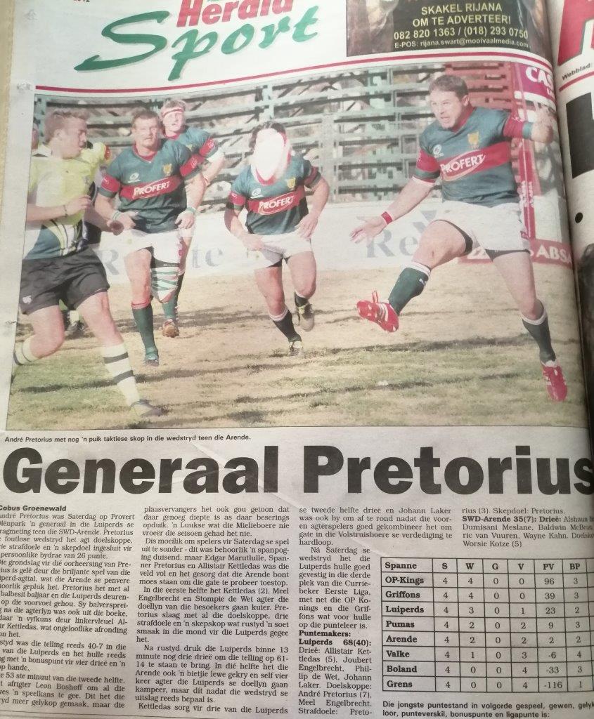 Uit die Argief: André Pretorius - Springbok in Luiperds se nommer 10 ...