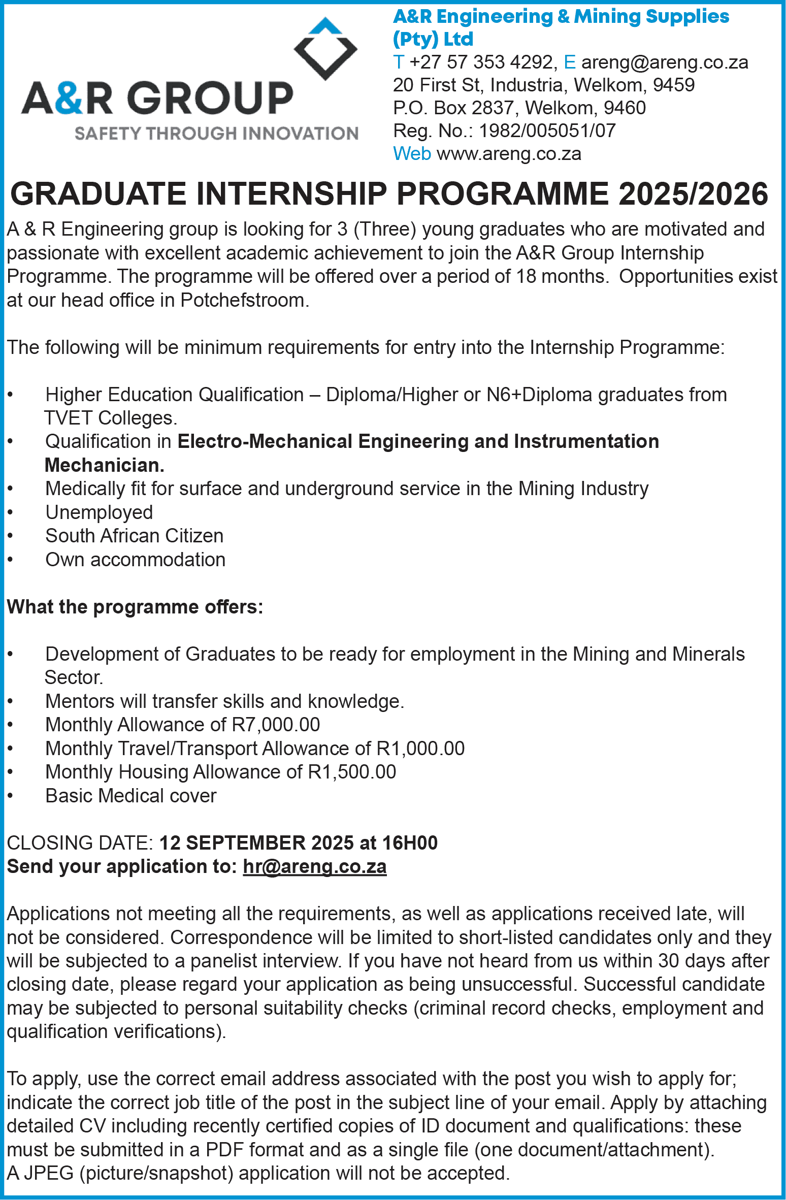 Vacancies | Potchefstroom Herald