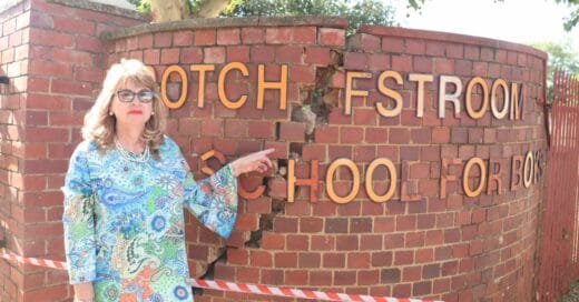 Entrance gate post damaged at Potch Boys High | Potchefstroom Herald