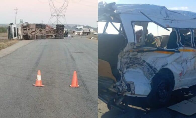 Nege sterf in gru-botsing tussen taxi en vragmotor buite Potchefstroom ...