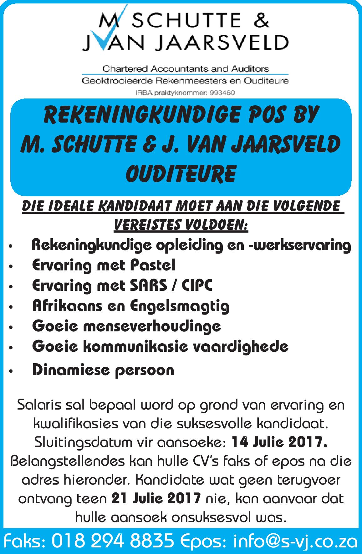 Soek jy werk? Poste beskikbaar | Vaalweekblad