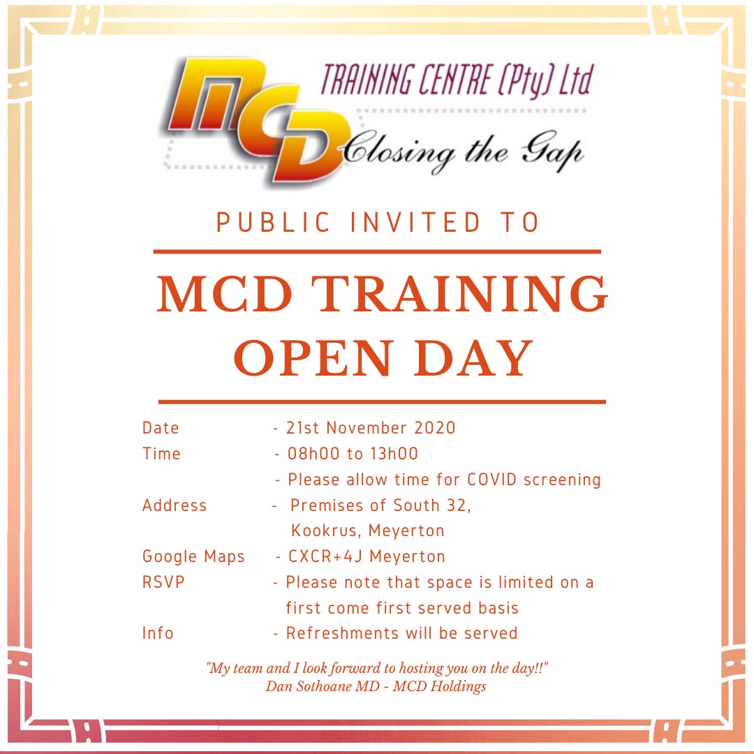 MCD Training Centre – Open day | Vaalweekblad