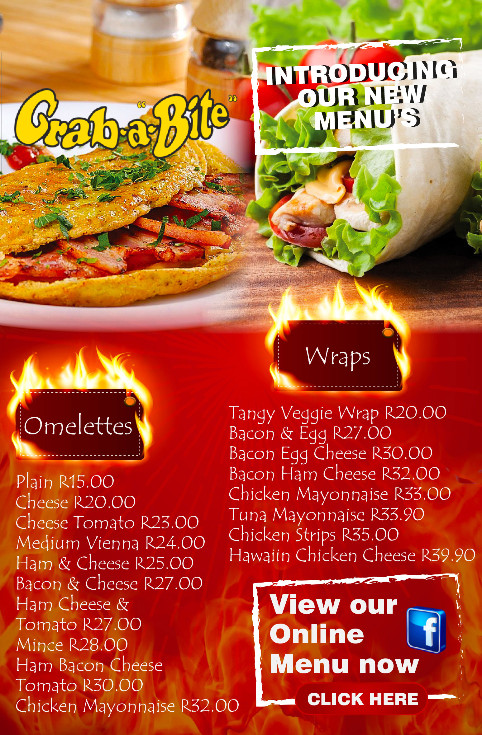 Grab a Bite – We have a NEW MENU! | Vaalweekblad