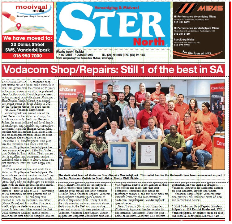 Vodacom Shop/Repairs: Still 1 of the best in SA | Vaalweekblad