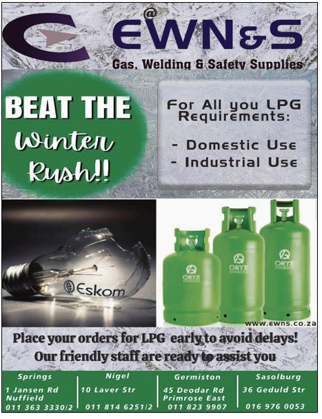 EWN & S: For all your Gas, Welding & Safety supplies | Vaalweekblad