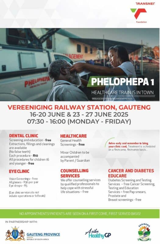 Phelophepa healthcare train arrives in Vereeniging | Vaalweekblad
