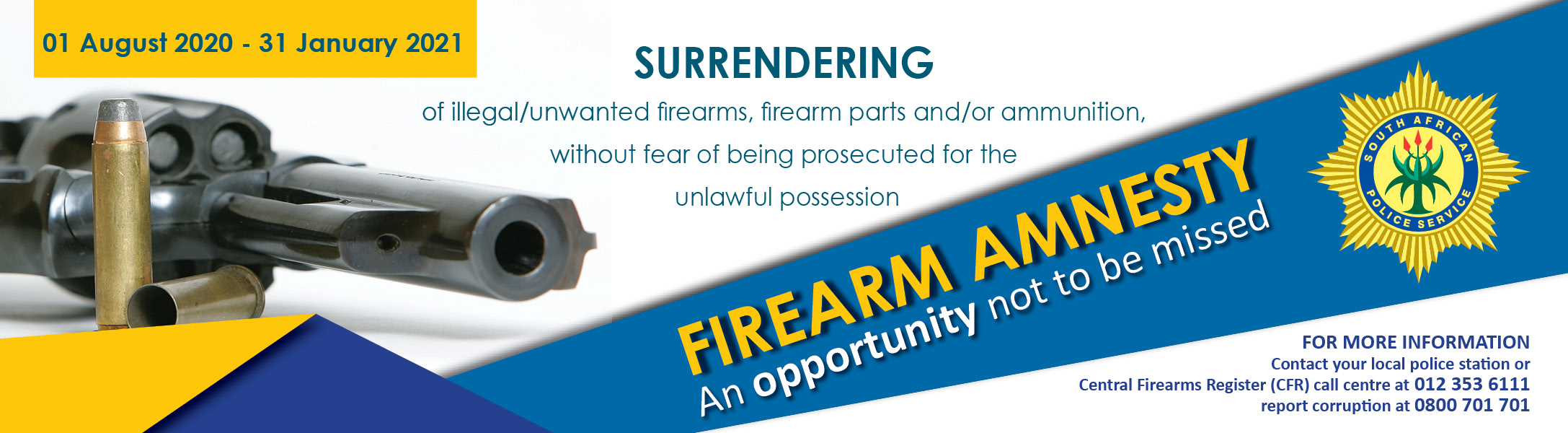 Firearm amnesty period extended | Heidelberg Nigel Heraut