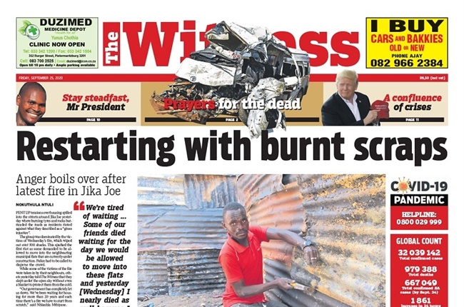 The Witness front page, September 25, 2020 | The Witness