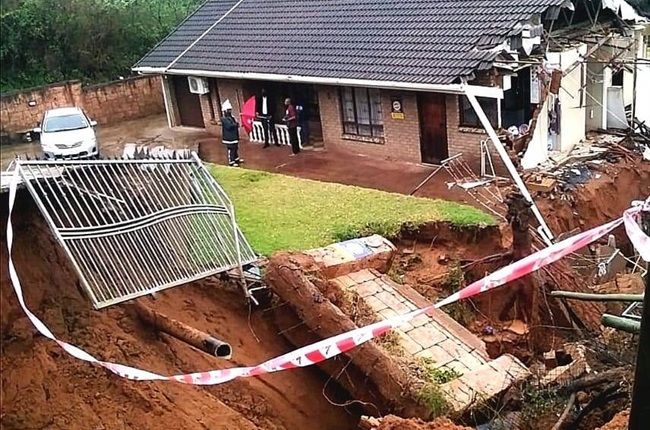 Home partially collapses due to rain in La Mercy, north of Durban | The ...