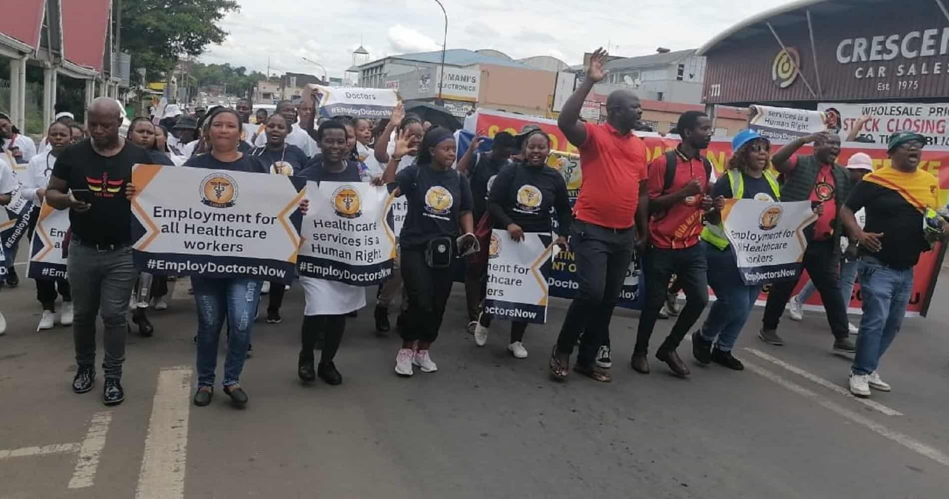 WATCH | Doctors march to Premier's office demanding employment | The ...