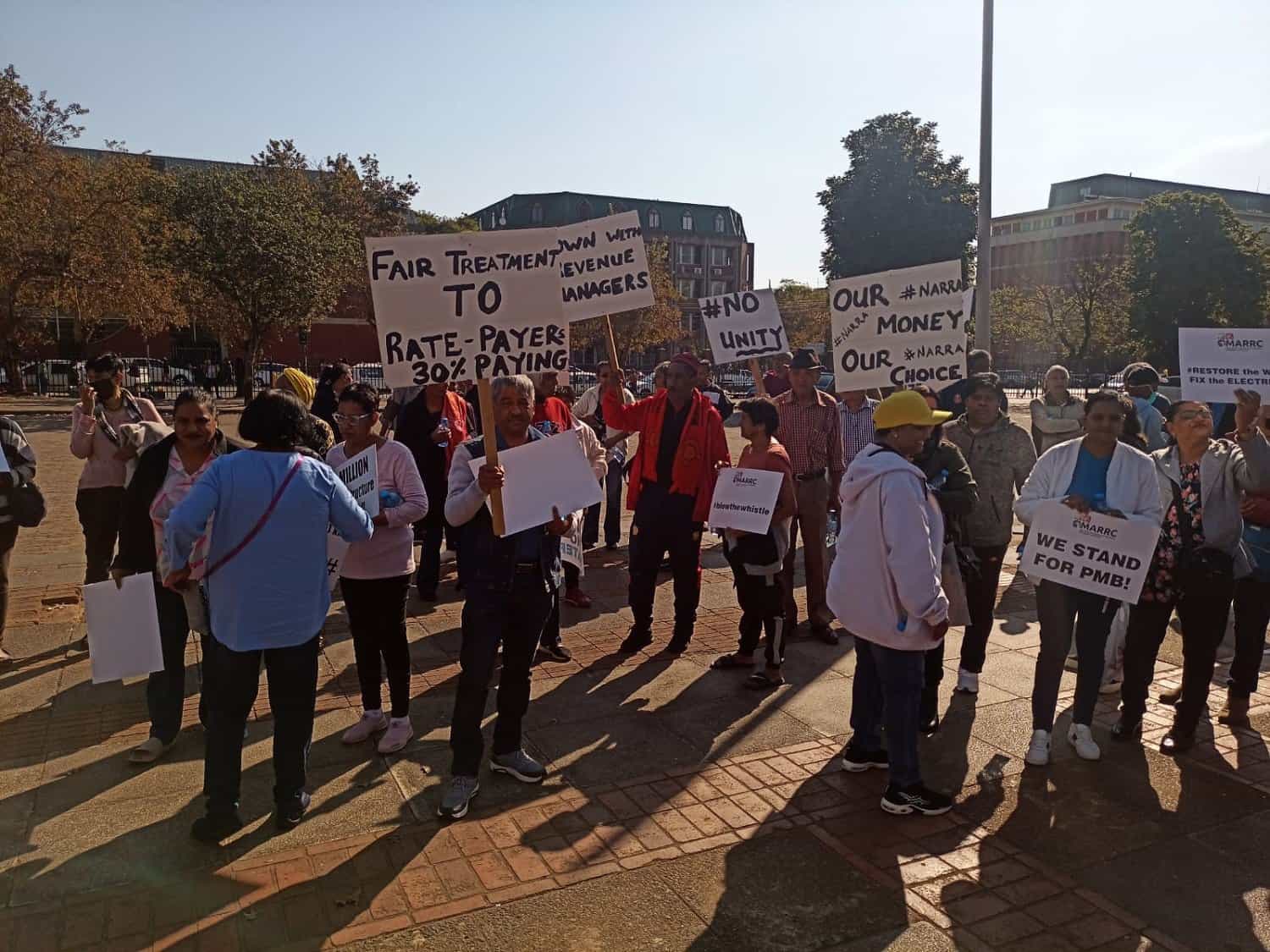 Residents march to protest about deteriorating services in the city ...