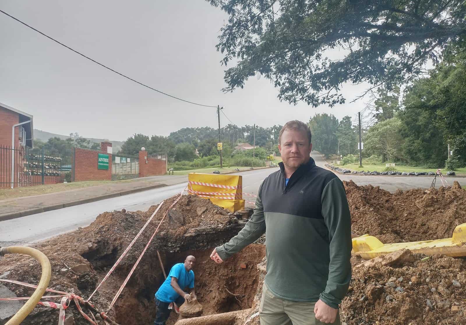 Repairs under way to burst water pipe in Morcom Road | The Witness