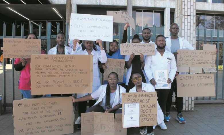 Unemployed pharmacists camp outside Health Department offices | The Witness