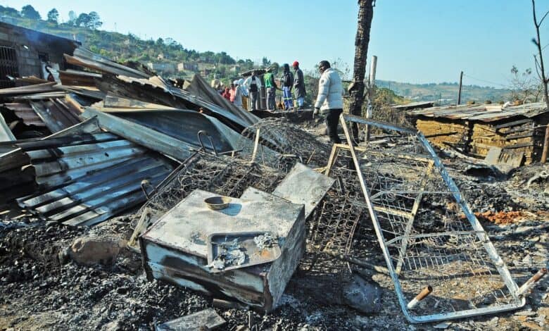 Families struggle to rebuild following informal settlement fire | The ...