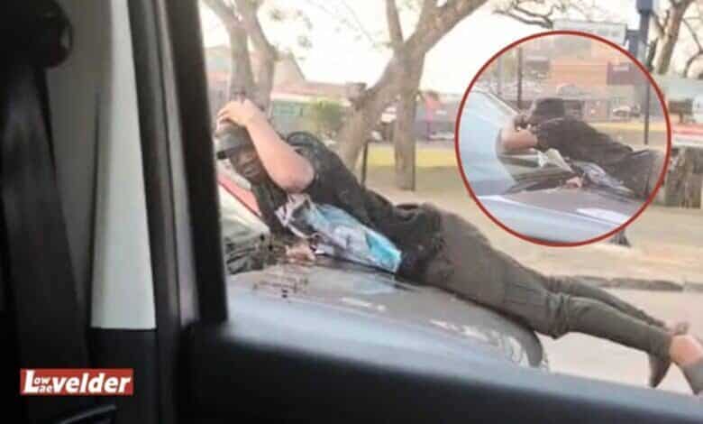 WATCH | Man clings to speeding SUV bonnet in traffic drama | The Witness