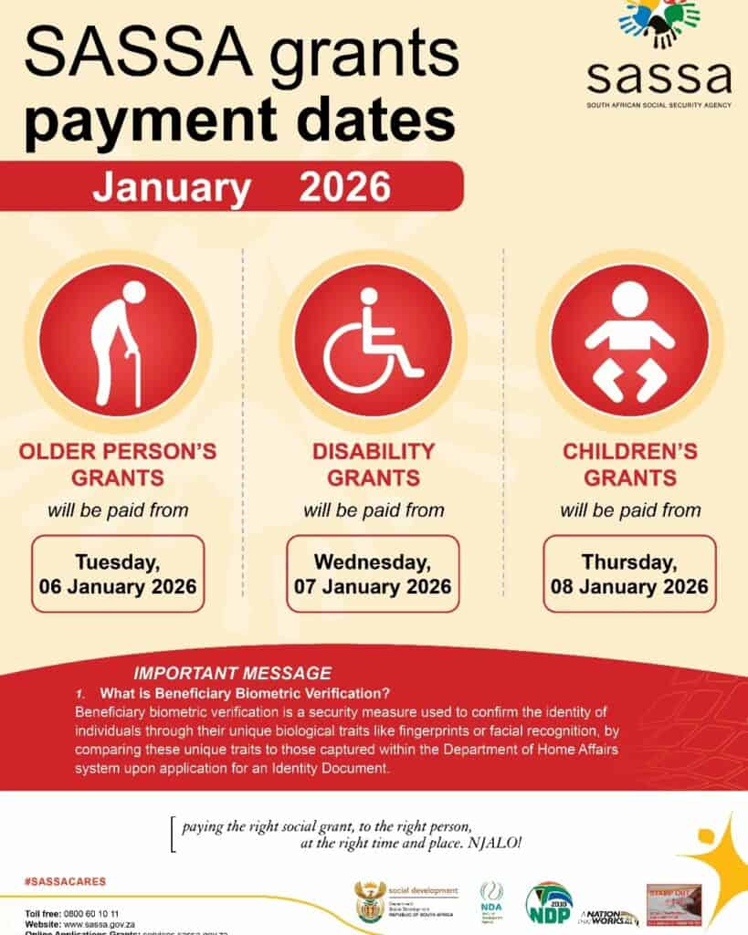ICYMI: Sassa confirms January grant payout dates, here’s when you’ll ...