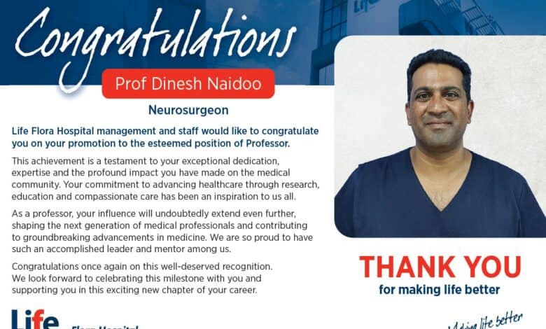 Dr Naidoo promoted to professor