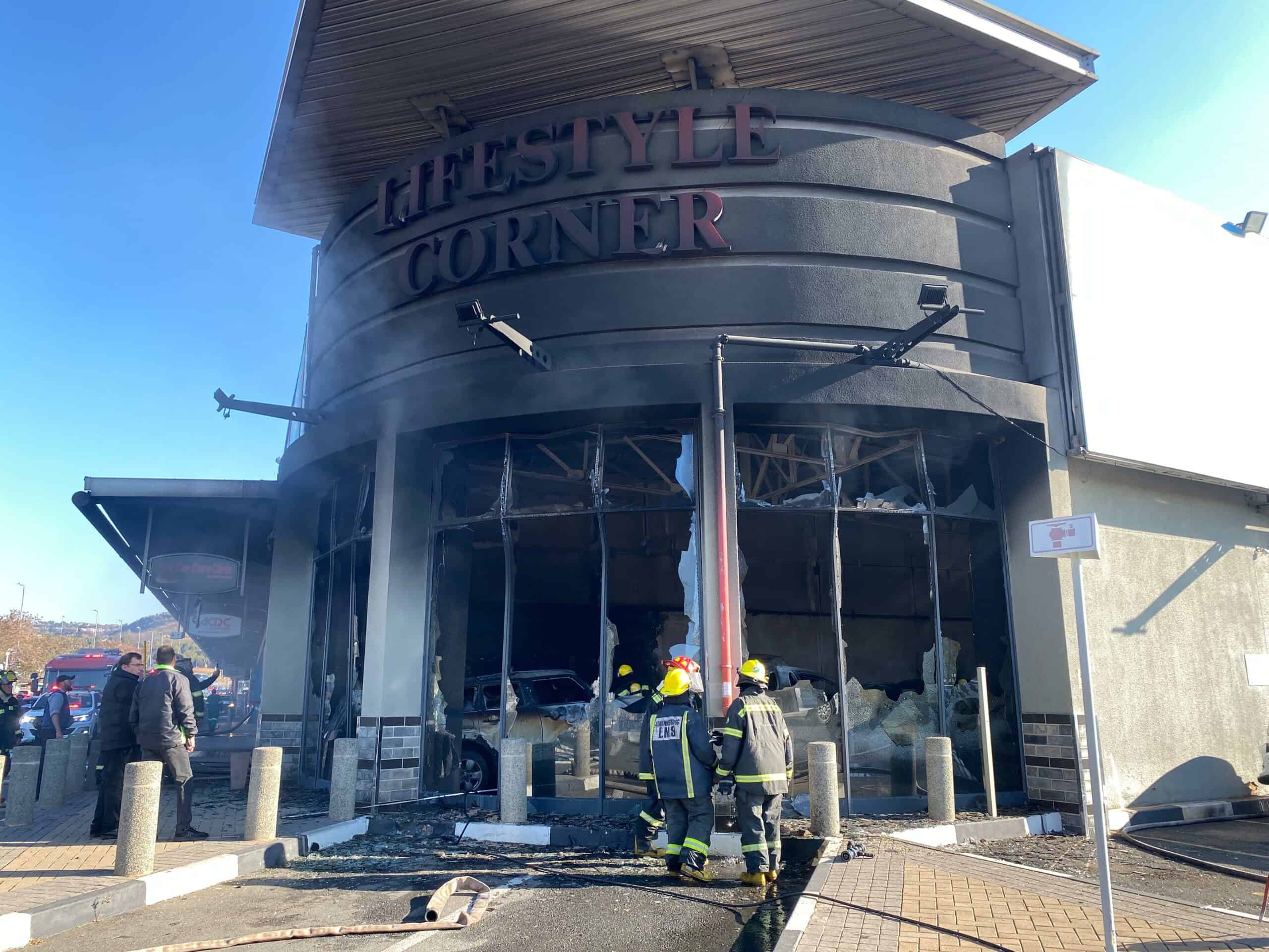 Suspected vehicle explosion in Strubens Valley sets building ablaze