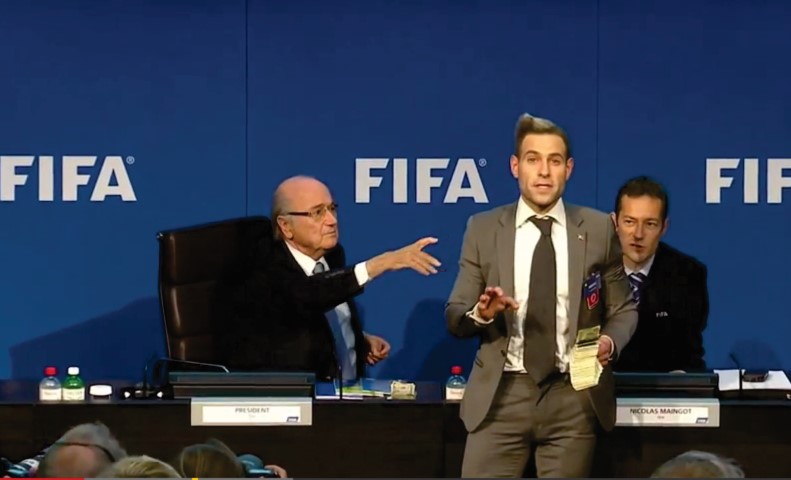FIFA's Sepp Blatter gets showered in fake dollar bills | Bedfordview ...
