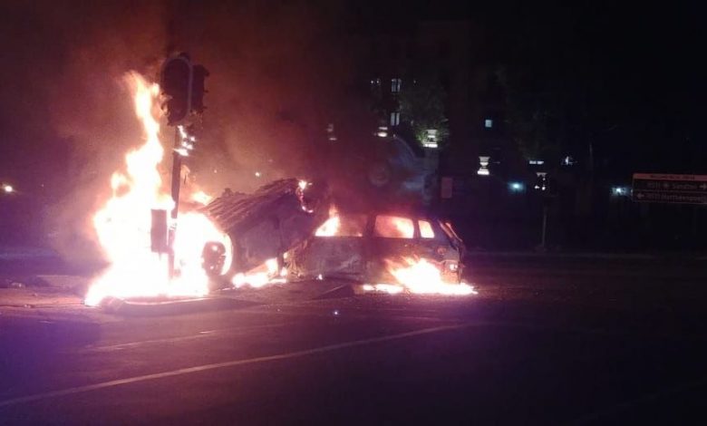 Two vehicles catch fire following a collision in Fourways | Fourways Review