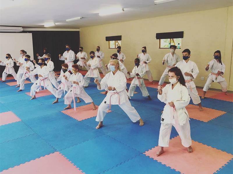 Karate team fly kicks for cancer in pink belts | Fourways Review