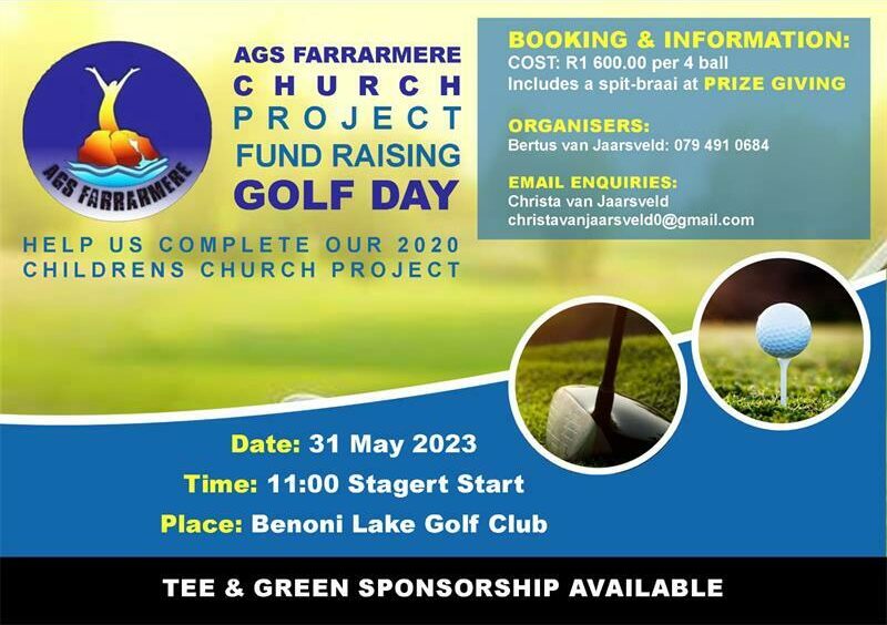 Tee off to help church finish project | Benoni City Times
