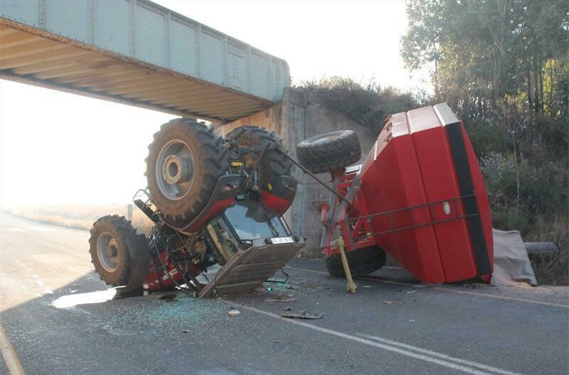 Traffic affected after tractor crashes into bridge
