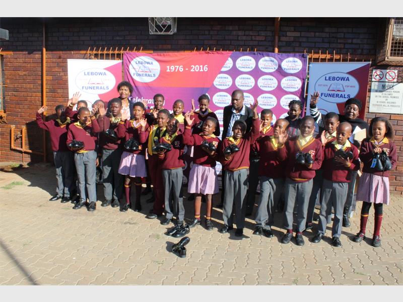 Lebowa Funerals donate shoes to two primary schools | Kempton Express