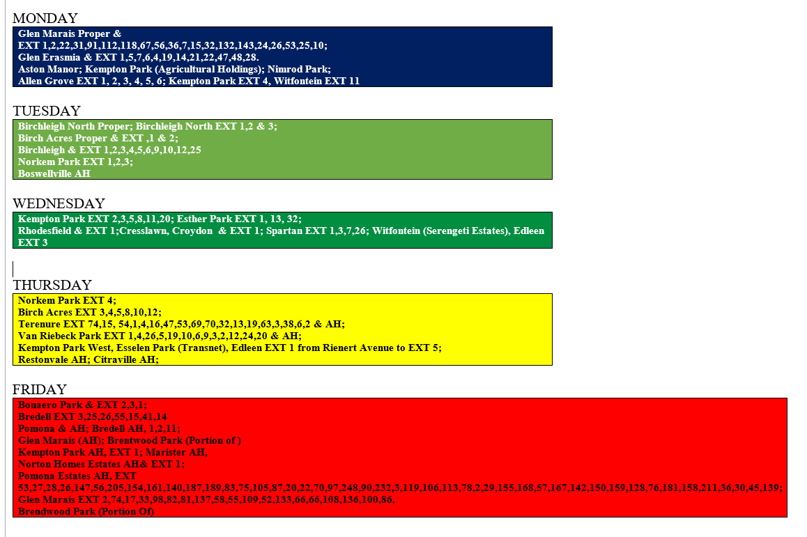 Kempton Park refuse collection is back on schedule: check your area ...