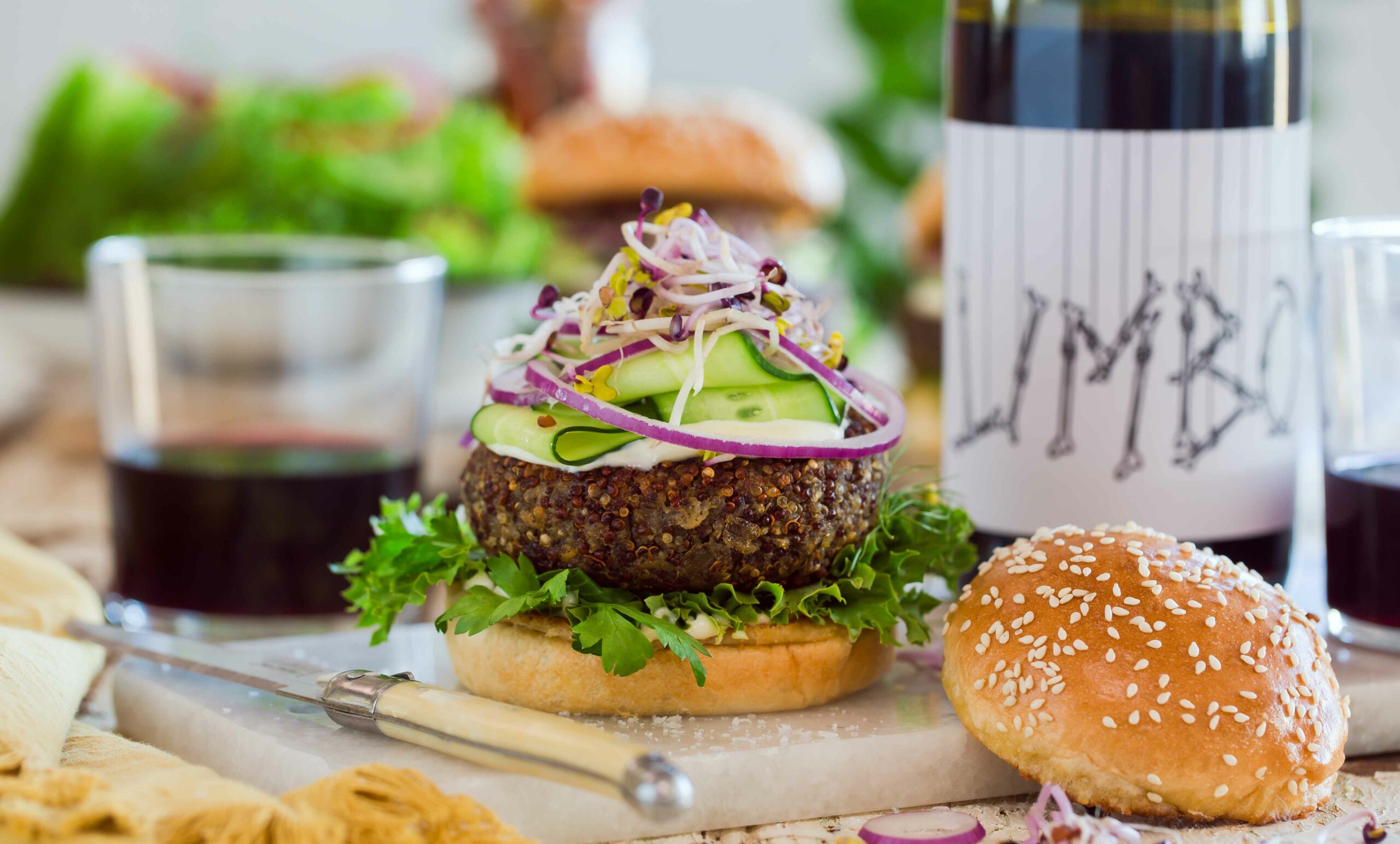 Mushroom and Quinoa Burger Paired with Limbo Red | African Reporter