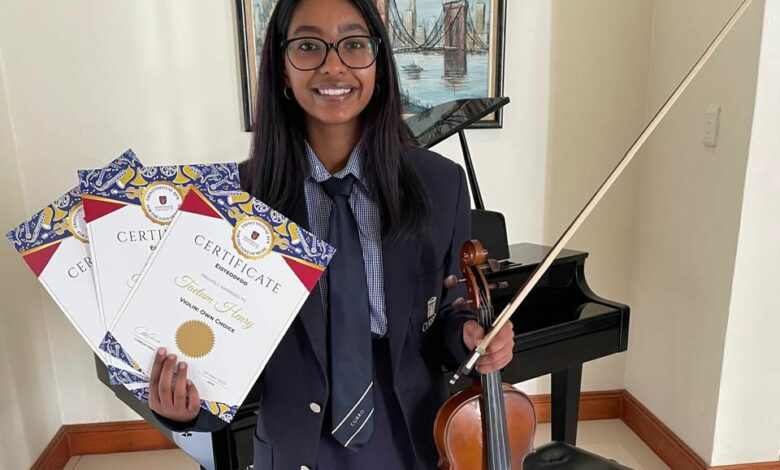 Passionate violinist Taetum Henry triumphs with double gold awards ...