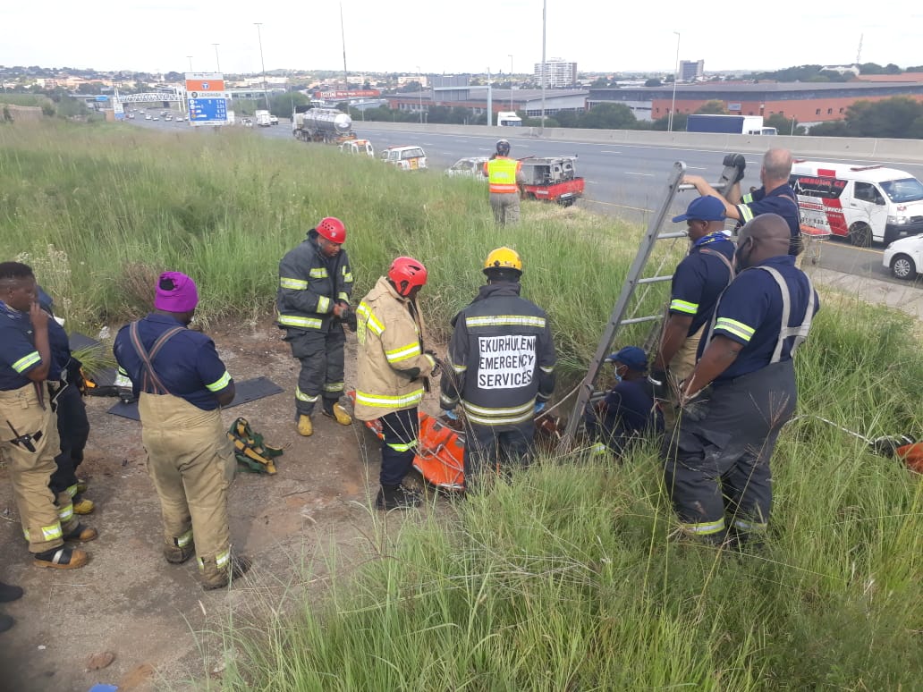 Man rescued after spending hours in storm water drain on N12 Alberton ...