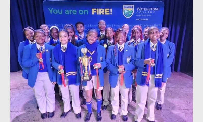 Waterstone College ladies celebrate victory | Comaro Chronicle