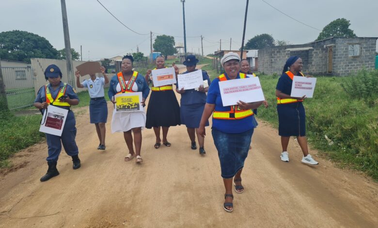 Police officers march against GBV in Folweni | South Coast Sun