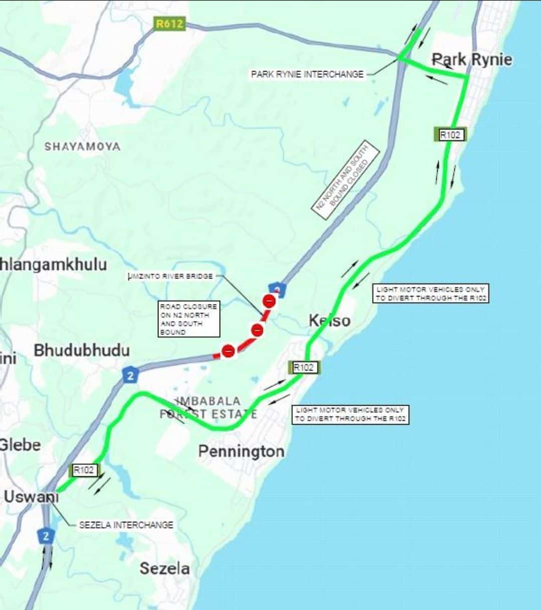 Seven-day closure of the N2 to affect traffic to and from Toti | South ...