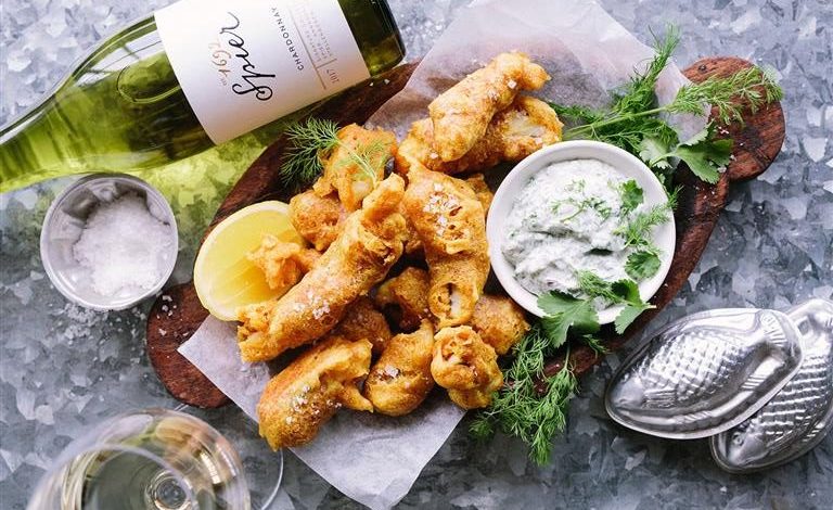 Entertain at home: Curried beer batter hake with herbed yoghurt sauce ...