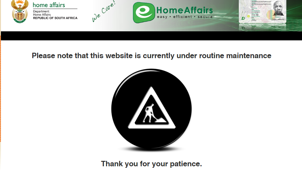 Home Affairs' online application portal offline | Lowvelder