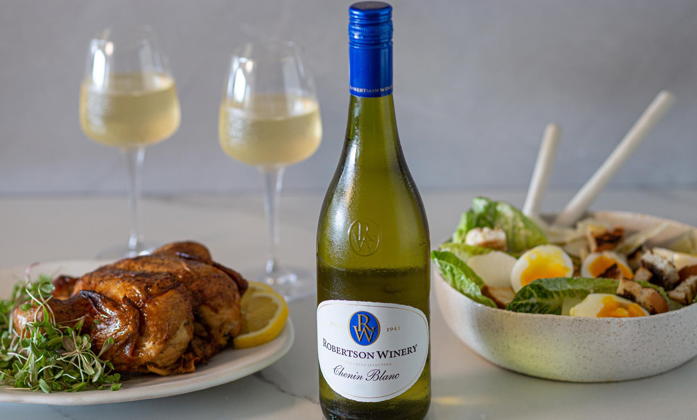 Roast chicken and Caesar salad with RW Chenin Blanc | Lowvelder